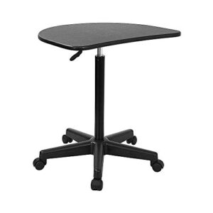 flash furniture black sit to stand mobile laptop computer desk