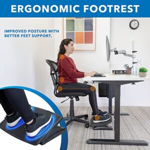 Mount-It! Ergonomic Footrest for Office or Home | Under Desk Tilting Footrest | Adjustable Desk Foot Rest with Massaging Surface and 3 Tilt Positions