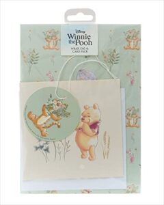 disney winnie the pooh gift wrap, gift tag and card