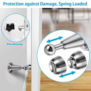 Door Stopper, Magnetic Door Stop, Soft-Catch Magnetic Door Catch, Door Hold Open, Stainless Steel, Brushed Satin Nickel Chrome, Hold Your Door Open Softly, Wall Mount, 1 Pack