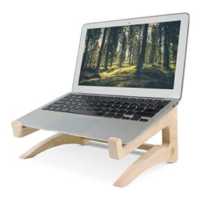 ui u & i laptop stand, wooden laptop stand, detachable wooden notebook holder mount stand for desk, 11-14inch compatible with apple macbook air mac pro, hp, dell, acer, toshiba, surface, lenovo etc