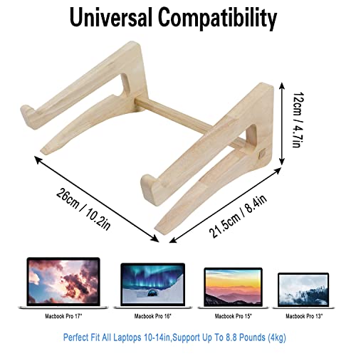 UI U & I Laptop Stand, Wooden Laptop Stand, Detachable Wooden Notebook Holder Mount Stand for Desk, 11-14inch Compatible with Apple MacBook Air Mac Pro, HP, DELL, Acer, Toshiba, Surface, Lenovo etc