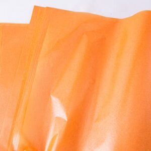 MR FIVE 100 Sheets Metallic Orange Tissue Paper Bulk,20" x 14",Metallic Orange Tissue Paper for Gift Bags,Orange Sparkle Gift Wrapping Tissue Paper for Halloween Autumn Thanksgiving Fall Harvest Party