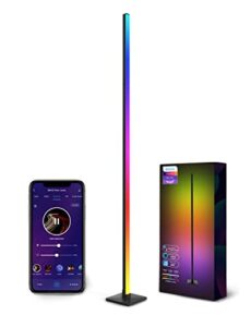 smart floor lamp, ibaye led corner floor lamp, 16 million colors, diy & scene mode, music sync, work with alexa, google assistant, and wifi app, modern floor lamp for living room, bedroom, gaming room