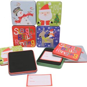 Fifth Ave Kraft Christmas Gift Card Tin Holders (Set of 4)