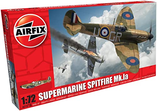 Airfix A01071B Supermarine Spitfire Mkia 1:72 Model Building Kit (36 Piece), Multicolor