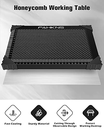 FAHKNS Honeycomb Working Table, 300 x 200 x 22mm Honeycomb Laser Bed for Most Laser Engravers, for Fast Heat Dissipation and Table-Protecting with Aluminum Plate