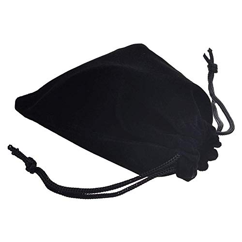 Colorsheng 20pcs 4.5"X 5.5" Velvet Drawstring Cloth Jewelry Pouches Gift Candy Bags Wedding Headphones Bag (Black)