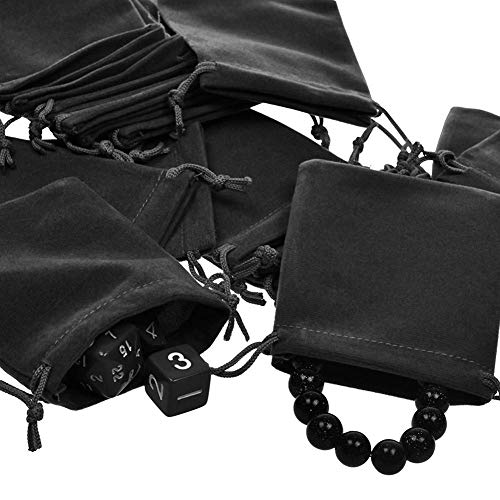 Colorsheng 20pcs 4.5"X 5.5" Velvet Drawstring Cloth Jewelry Pouches Gift Candy Bags Wedding Headphones Bag (Black)