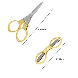 XINYIDAO 2 Pcs Small folding scissors small portable travel sewing scissors stainless steel telescopic scissors Fish line scissors Alloy scissors