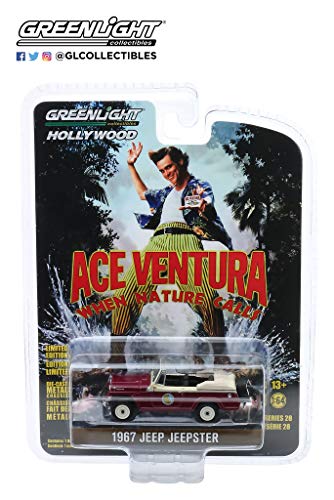 Greenlight 1:64 Hollywood Series 28 - Ace Ventura: When Nature Calls (1995) - 1967 Jeepster Convertible 44880-F