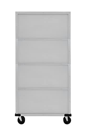 Seville Classics UltraHD Solid Steel Rolling Lockable Metal Storage Cabinet Locker Organizer w/Adjustable Shelves for Garage, Warehouse, Office, Classroom, 36" W x 18" D x 72" H, Granite Gray