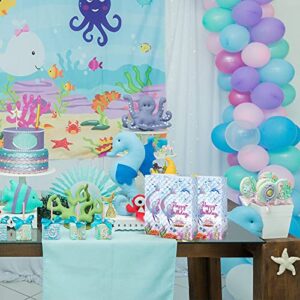 Chrisfall 28 Pieces Mermaid Gift Paper Bags with Stickers, Mermaid Party Candy Treat Bags Under the Sea Gift Bags for Mermaid Theme Birthday Baby Shower Party Favor