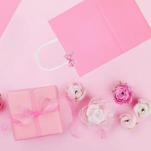 Oletx Mini 24-Pack Pink Valentines' Day Gift Bag with Handles, 6'' Party Favor Bag Small Kraft Paper Bag Goodie Bags for Birthday Baby Shower Gender Reveal wedding