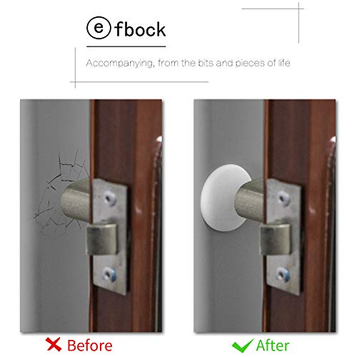 Wall Protectors from Door Knobs-Efbock Silicone Door Stoppers Wall Protector-Premium Door Bumper Wall Guards for Home or Office -Self Adhesive Door Handle Bumper Guard Stopper Rubber Stop (white 5pcs)