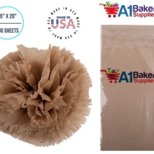 A1 Bakery Supplies Acid Free Kraft Tissue Paper 100 Sheets 15 Inch x 20 Inch Ph Neutral Premium Tissue Paper Made in USA