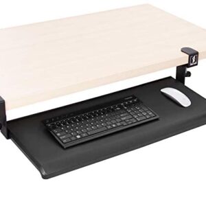 Stand Steady Easy Clamp-On Keyboard Tray - Extra Large Size - No Need to Screw Into Desk! Slides Under Desk - Easy 5 Min Assembly - Great for Home or Office!