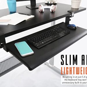 Stand Steady Easy Clamp-On Keyboard Tray - Extra Large Size - No Need to Screw Into Desk! Slides Under Desk - Easy 5 Min Assembly - Great for Home or Office!