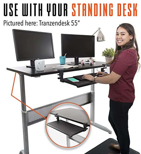 Stand Steady Easy Clamp-On Keyboard Tray - Extra Large Size - No Need to Screw Into Desk! Slides Under Desk - Easy 5 Min Assembly - Great for Home or Office!