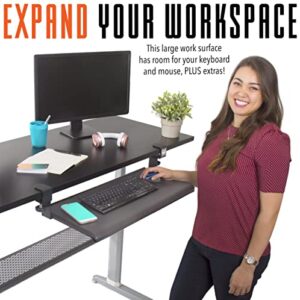 Stand Steady Easy Clamp-On Keyboard Tray - Extra Large Size - No Need to Screw Into Desk! Slides Under Desk - Easy 5 Min Assembly - Great for Home or Office!