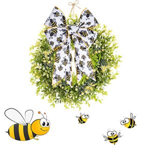 ATRBB Bumble Bee Wired Edge Ribbon, Honeybee Print Ribbon for Wreaths, Gift Wrapping and Party Decoration, 10 Yards by 2.5 Inches