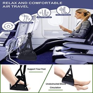 Foot Rest,Airplane Footrest Made with Premium Foam,Head Hammock Portable Travel Footrest Flight Carry-On Foot Rest Adjustable Height Foot Rest Travel Accessories Footrests Hammock,Black