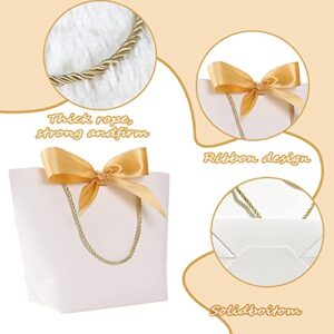 20 Pieces Gift Bags with Handles Bridesmaid Celebration Paper Gift Bag with Bow Ribbon Wedding Guest Welcome Gift Bags Party Favor Bags Birthday Present Wrap