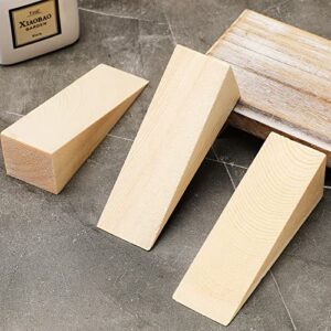 6 Pcs Wooden Firefighter Door Stopper Wedge Non Slip Firefighter Door Stopper Wedge for Most Surfaces Solid Door Wedge