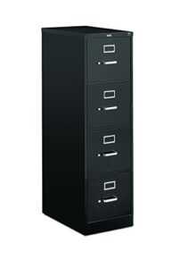 hon 4-drawer letter file – full-suspension filing cabinet with lock, 52 by 25-inch black (h514)