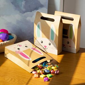 DECORLIFE 21PCS Easter Treat Bags, Easter Goodie Bags for Kids Eggs Hunt, Gift Bag with Handles, Paper Bags Bulk for Party Favors