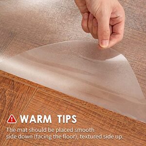 Office Chair Mat for Hardwood Floor & Tile Floor, 47"x36" Plastic Anti-Slip Floor Protector for Home Office, Under Desk Computer Gaming Chair Mat, Transparent, Can't be Used on Carpet