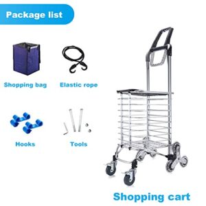 Shopping Cart Grocery Folding with Wheels Cover, Stair Climber Shopping Cart for Groceries with Double Handle for Utility Shopping Cart Purple