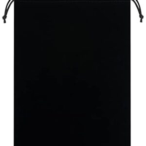 Velvet Drawstring Gift Bags - Bulk Wholesale (8 x 11 inch - 25 pack, Black)