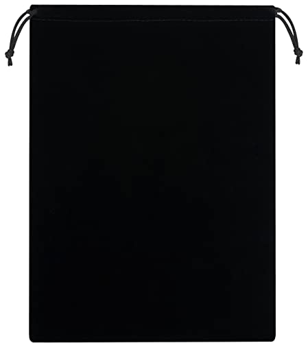 Velvet Drawstring Gift Bags - Bulk Wholesale (8 x 11 inch - 25 pack, Black)