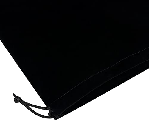 Velvet Drawstring Gift Bags - Bulk Wholesale (8 x 11 inch - 25 pack, Black)