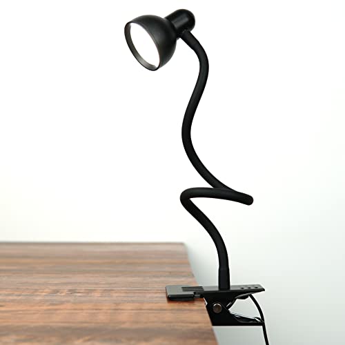 LiFMIRA Clip on Light Reading Light 3000-6500K Adjustable Colors 30 Lighting Modes Eye Caring LED Desk Lamp Clamp Flexible Gooseneck Clip Desk Lamp for Bed Headboard Computer Dorm Home Office (Black)