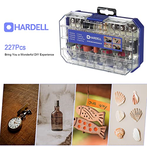 HARDELL Mini Cordless Rotary Tool with 227Pcs Rotary Tool Accessories Kit for Sanding, Polishing, Etching, Engraving, DIY Crafts