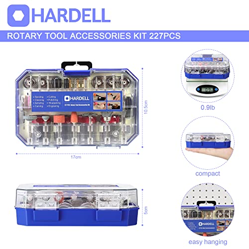 HARDELL Mini Cordless Rotary Tool with 227Pcs Rotary Tool Accessories Kit for Sanding, Polishing, Etching, Engraving, DIY Crafts