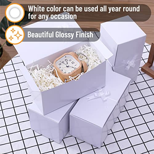 MPFY- Gift Box, 10 Pack, 9x4.5x4.5Inch, White, Gift Boxes with Lids, Bridesmaid Proposal Box, Gift Boxes for Presents, Small Gift Boxes, Bridesmaid Box, White Gift Boxes, White Box, Gift Box with Lid