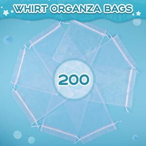 200 Pcs Large White Organza Bags 7 x 9 Inch Organza Gift Party Favor Bags Mesh Bags Drawstring Gift Bags Jewelry Pouch Gift Wrap Bags for Valentine Wedding Baby Shower Birthday Party Goodie Packaging