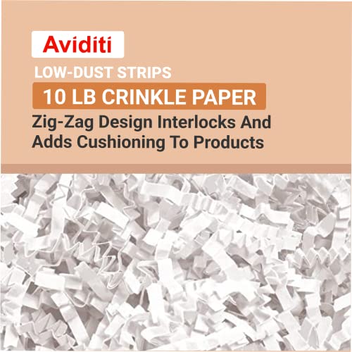 Aviditi Shipping & Packing Tissue Paper White, 10 lb Case | Crinkle Cut Paper Shred for Packing, Moving and Storage