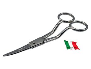 ultima 6 inch embroidery & applique scissors – drop forged carbon steel embroidery sheers, double curved, chrome plated & made in italy