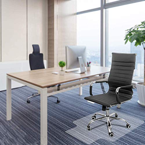 Kuyal Office Chair Mat for Carpeted Floors, Heavy Duty, Transparent Protects Floors Mats for Low and Medium Pile Carpets 36" X 48" with Lip, Good for Desks, Office and Home, Clear (36" X 48" with Lip)