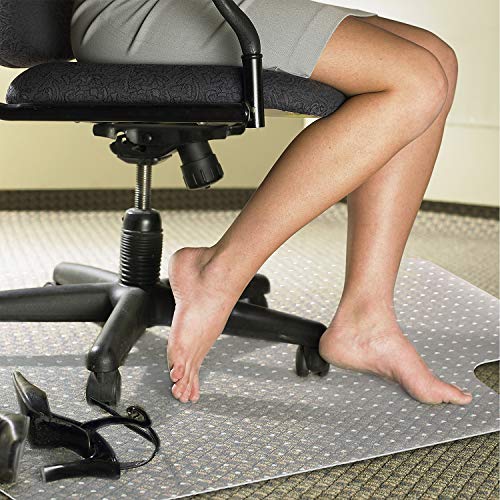 Kuyal Office Chair Mat for Carpeted Floors, Heavy Duty, Transparent Protects Floors Mats for Low and Medium Pile Carpets 36" X 48" with Lip, Good for Desks, Office and Home, Clear (36" X 48" with Lip)