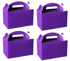 honchon 24 packs purple party favor treat boxes goodie gable boxespaper gift boxes with handles assorted bright colors cardboard paper box forbirthday party and purpletheme party baby showers