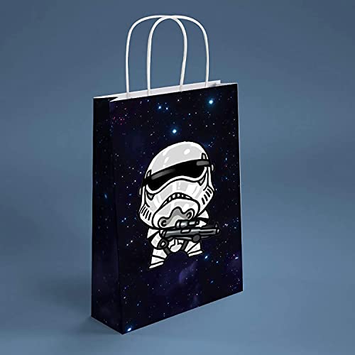 LAGREME Mandalorian baby Yoda Theme Birthday Party Decorations Gift Bags for Yoda Goodie Bags Party Supplies, 16 Count (Pack of 1)