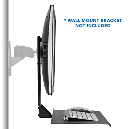 Mount-It! Monitor and Keyboard Wall Mount, Standing Workstation VESA Keyboard Tray Platform, 26 Inch Wide Platform with Surface for Mouse Pad (MI-7917)