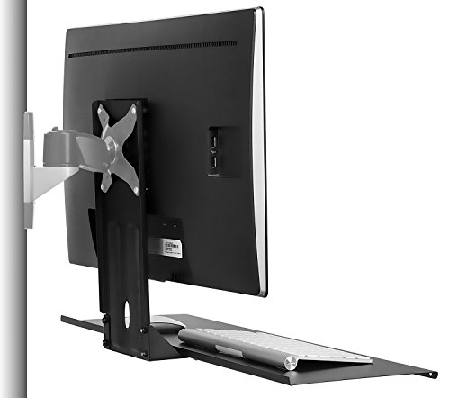 Mount-It! Monitor and Keyboard Wall Mount, Standing Workstation VESA Keyboard Tray Platform, 26 Inch Wide Platform with Surface for Mouse Pad (MI-7917)