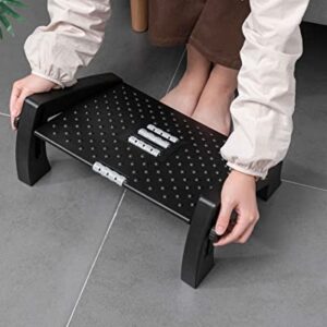 Fanwer 6 Height Adjustable Foot Rest for Under Desk at Work, Ergonomic Foot Stool with Massage Rollers, Ergonomic Tilted Footrest Foot Massager for Home Office Work