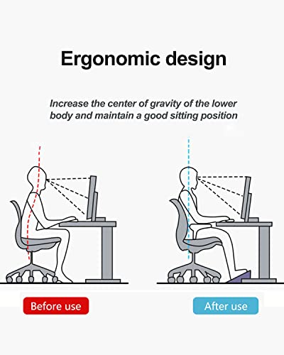 Fanwer 6 Height Adjustable Foot Rest for Under Desk at Work, Ergonomic Foot Stool with Massage Rollers, Ergonomic Tilted Footrest Foot Massager for Home Office Work